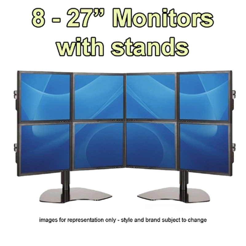 8 – 27″ Monitor Display with stands and cables – Warrior Trading ...
